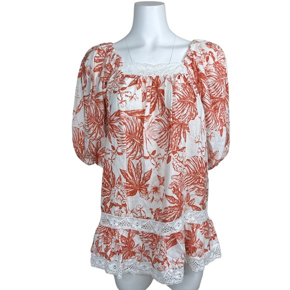Nicole Miller | Tops | Artelier Nicole Miller Linen Tropical Lace ...